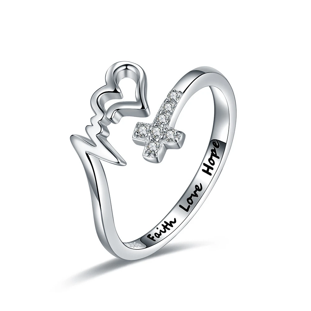 Faith Hope Love Ring Sterling Silver | 925 Sterling Silver Faith Ring ...