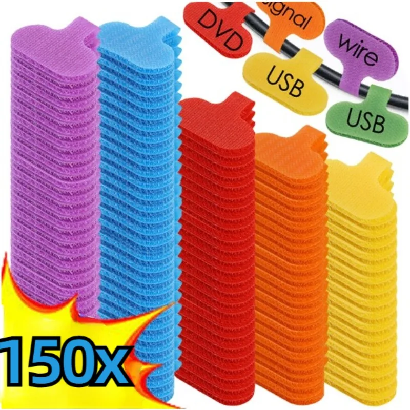 150-10Pcs-Self-Adhesive-Cable-Labels-Colorful-Waterproof-Cord-Labels ...