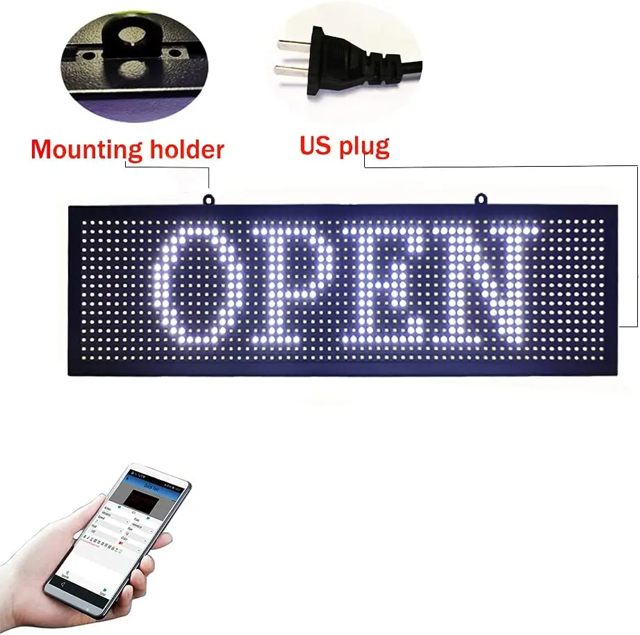 P10-led-Single-Color-White-Sign-26-x8-with-WiFi-Connection-Scrolling ...