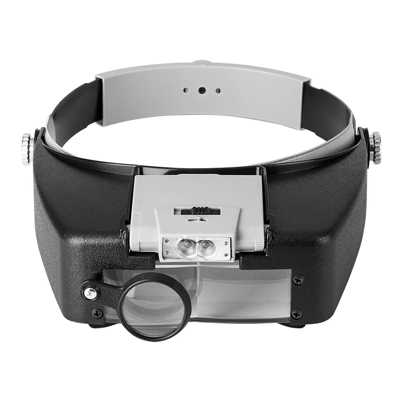 Head-Mounted Magnifier LED Illumination 1.5X 3X 8.5X 10X Helmet Style ...