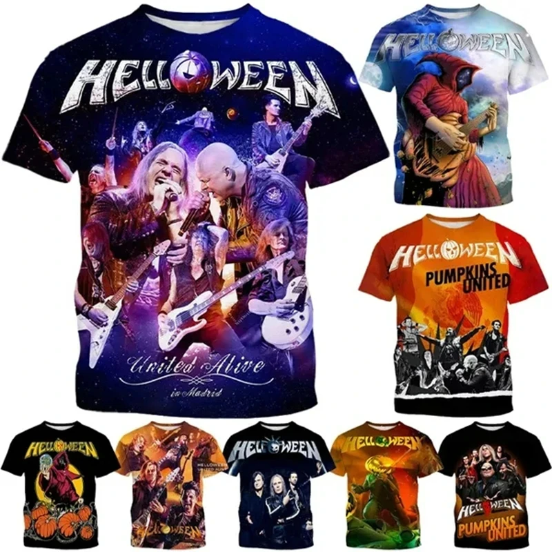 New-Popular-Rock-Helloween-Band-Print-T-Shirts-3D-Men-Women-Fashion ...