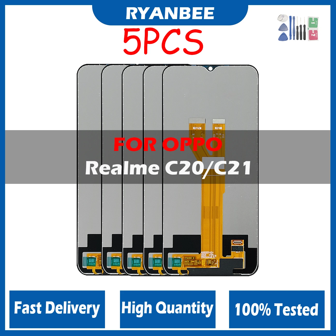 5PCS 6.5 ” LCD For Oppo Realme C20 2021 RMX3061 LCD DIsplay Touch Screen Digitizer Assembly ...