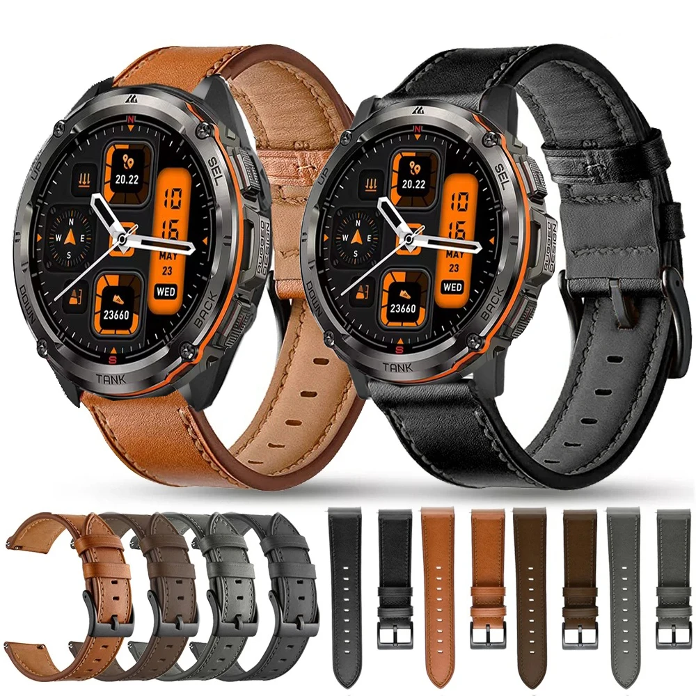 Leather Strap Watchband for KOSPET TANK T3 Ultra Smart Wriststrap Quick ...