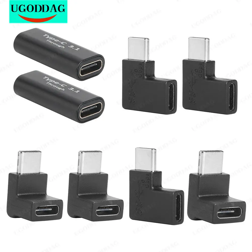 2pcs USB C Adapter Type-C Male to Female Female to Female Right&Left ...