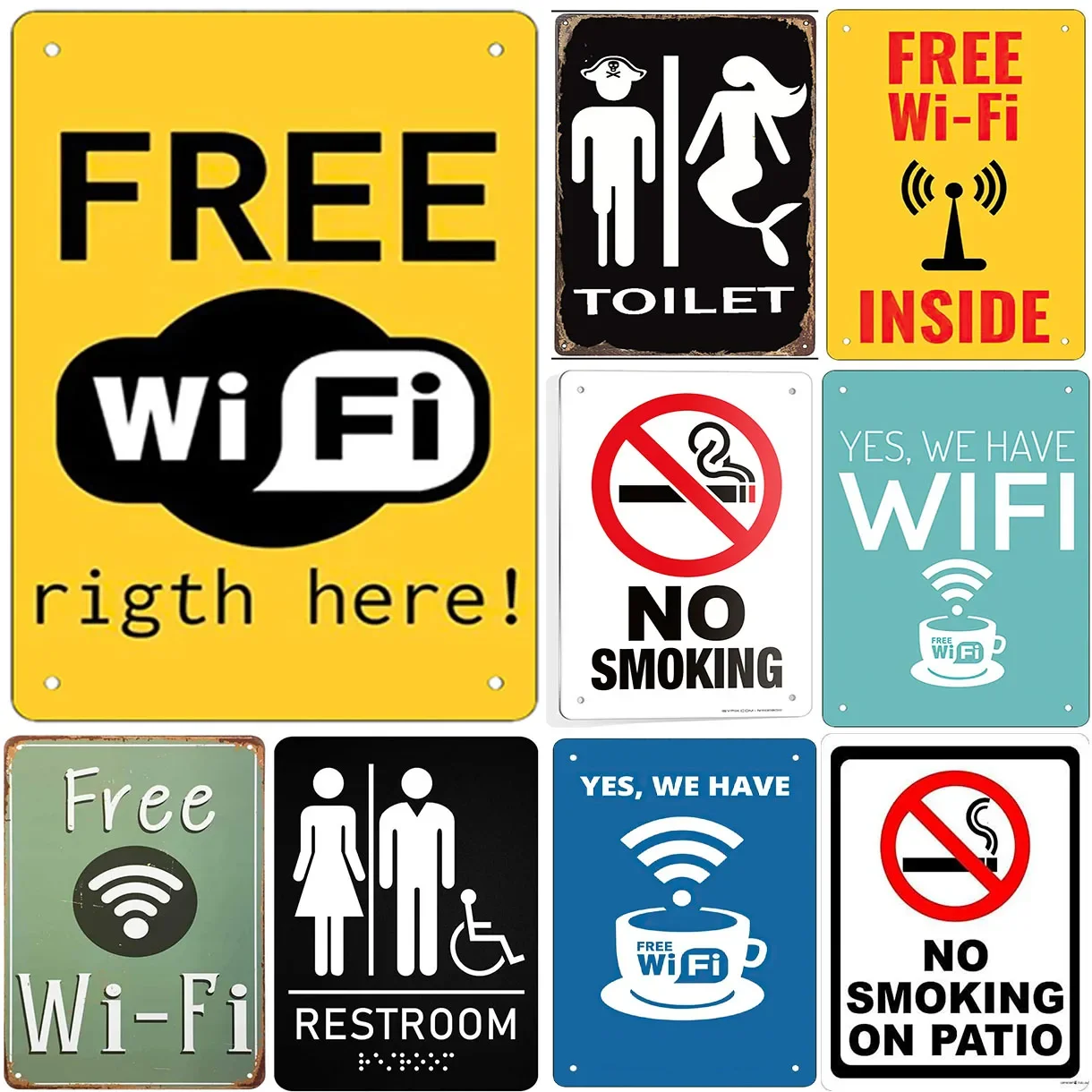 cretsiz-Wifi-Metal-tabelalar-plak-uyar-posterler-Vintage-demir-boyama ...