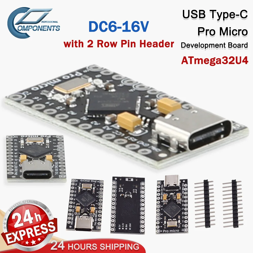 5V-Pro-Micro-Type-C-USB-ATmega32U4-16MHz-chip-development-board-module ...