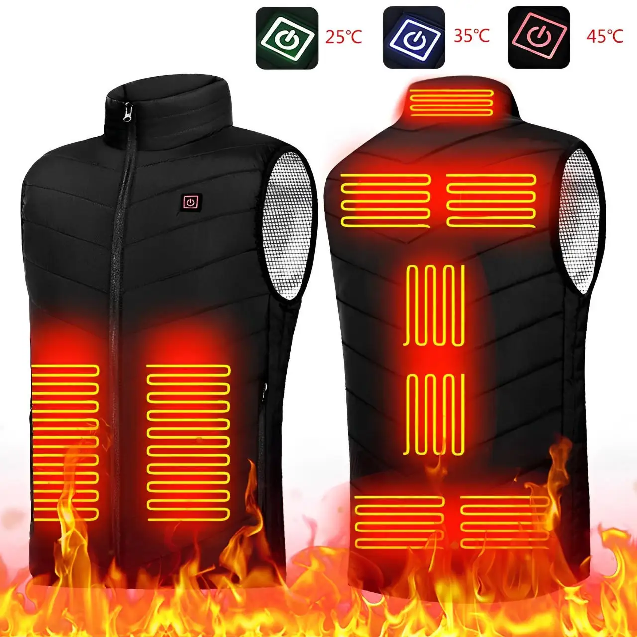 Customized-Electric-Heating-Vest-Coats-Jackets-Vests-9-Areas-Black ...