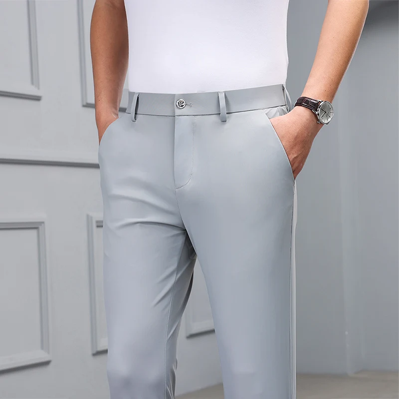 Men-s-Long-Pants-Summer-Business-Wrinkle-Resistant-Straight-Tube-Pants ...