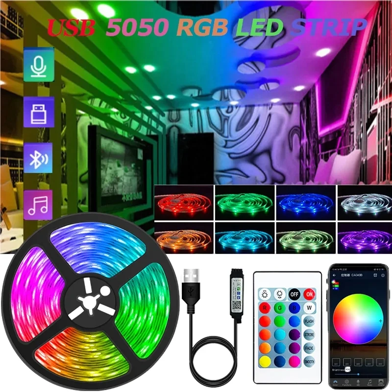 Led-Strip-Lights-5050-RGB-5V-USB-LED-Light-Strips-Smart-APP-Control ...