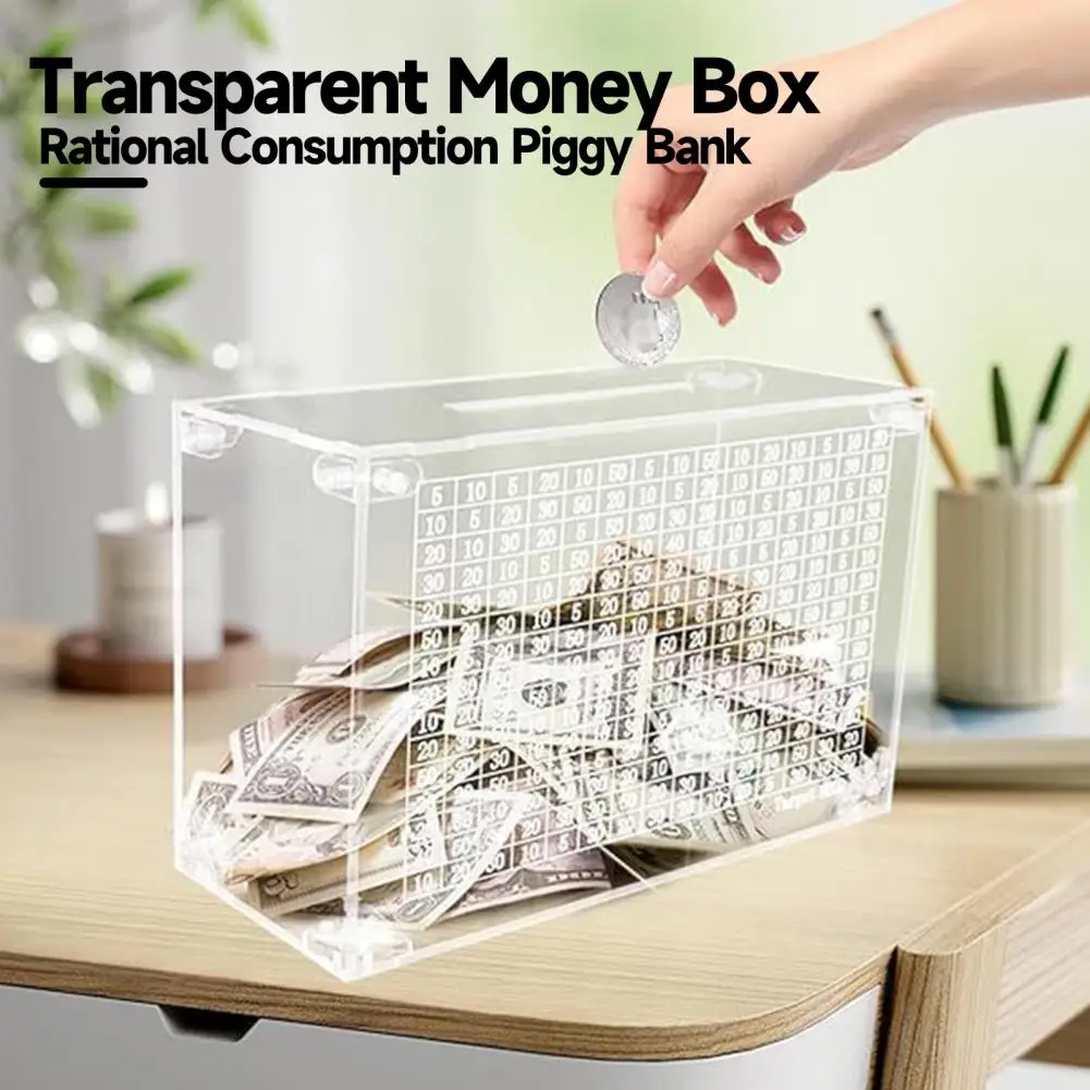 Transparent-Piggy-Bank-Coin-Cash-Container-Acrylic-Money-Box-with ...