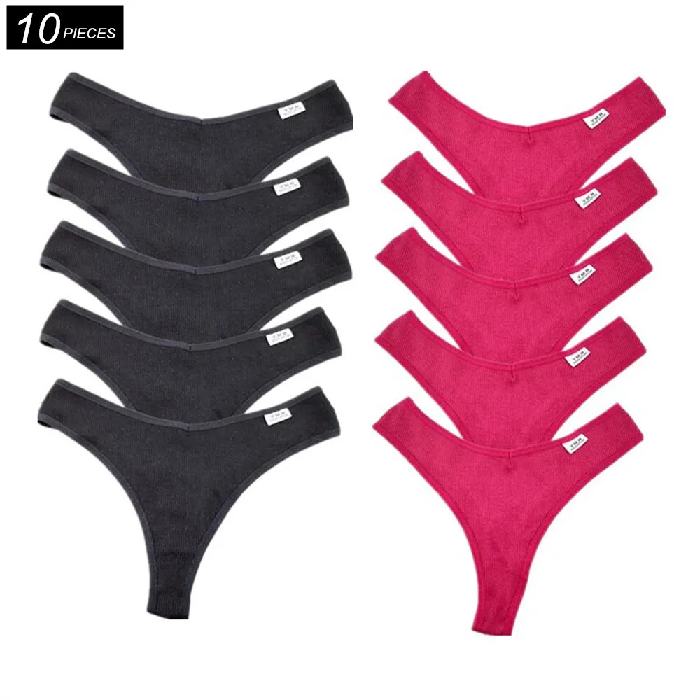 Rapide Soleil Femmes Culottes Coton Pack G String 10 Pcs Ensemble Sexy Taille Basse String Femme