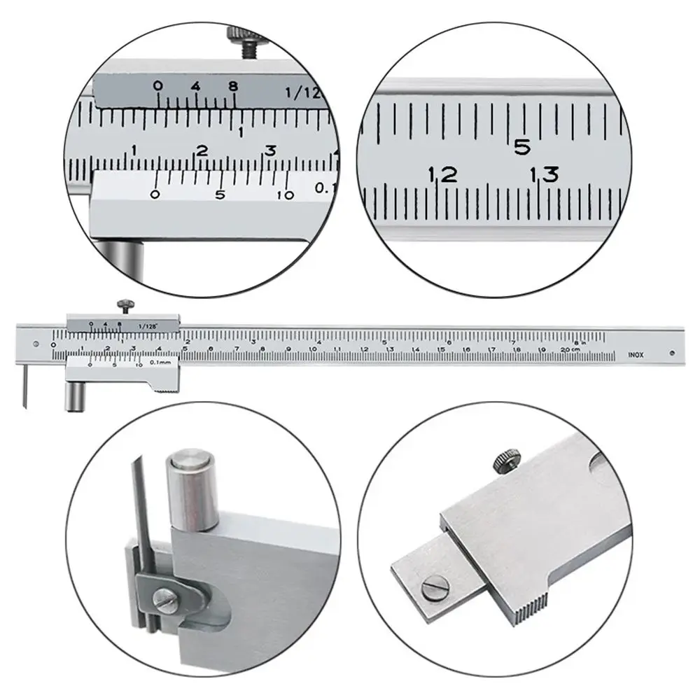Marking Measuring Ruler with Carbide Needle Scriber Marking Vernier ...