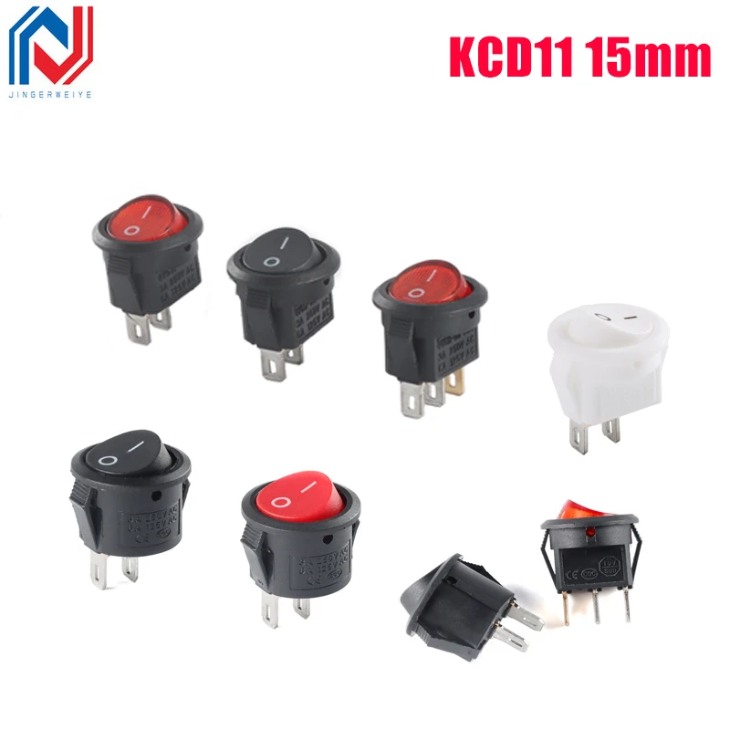 5PCS-KCD-15mm-KCD11-rocker-switch-2PIN-I-O-button-power-switches-small ...