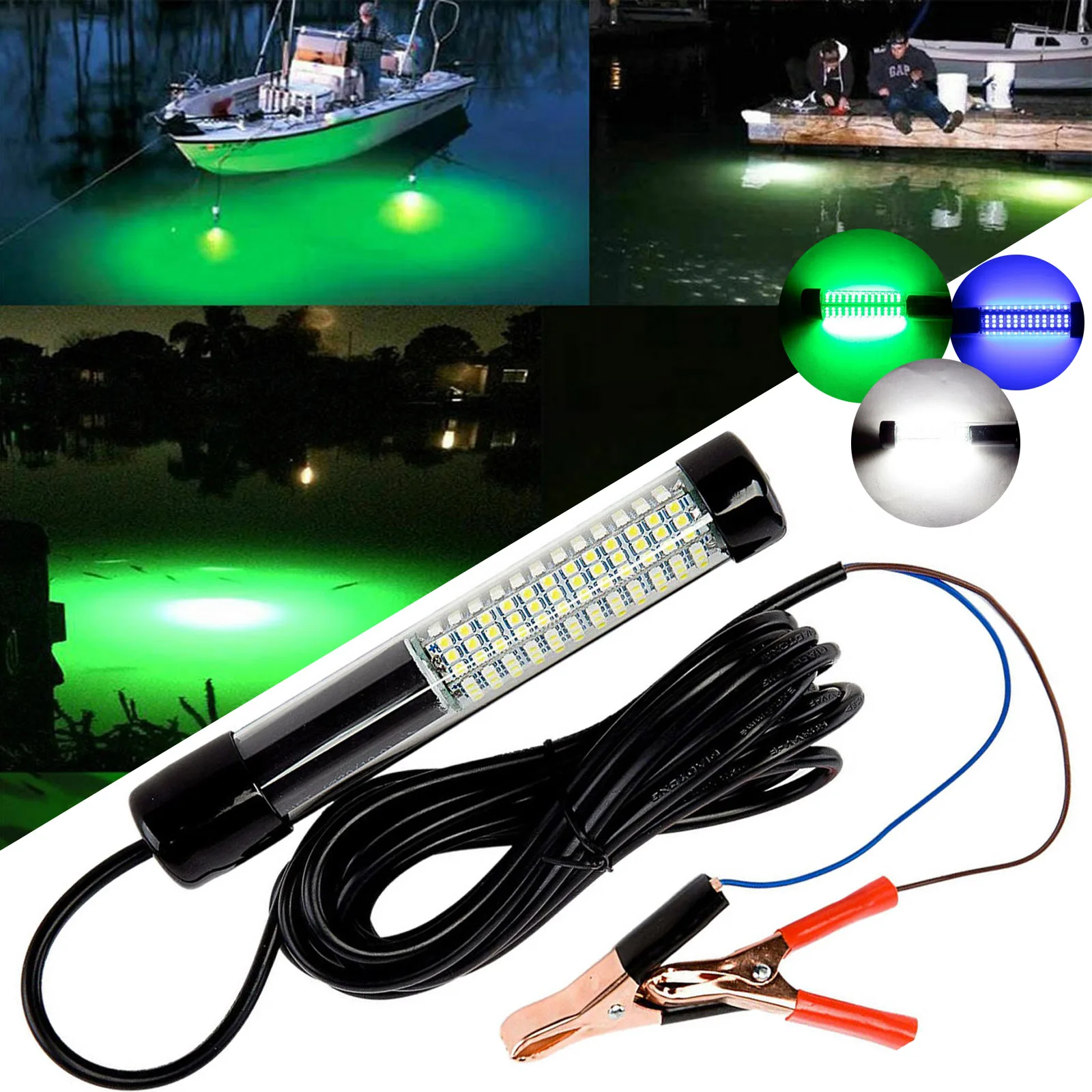 180LEDs-Waterproof-1300lm-12V-LED-Submersible-Fishing-Night-Light ...