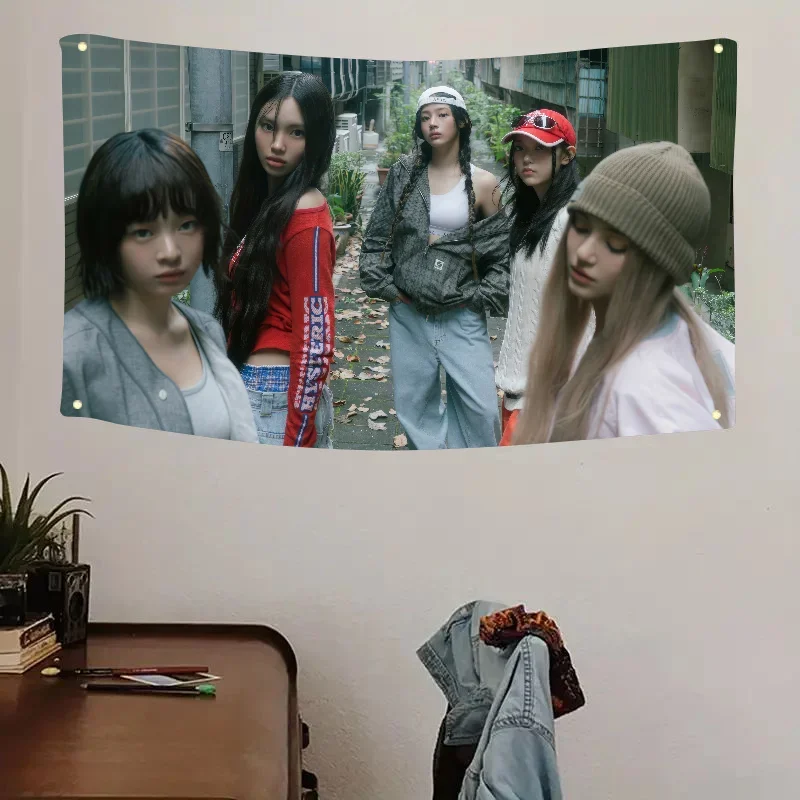 1PC-Girl-Group-Idol-New-Jeans-Flag-Workshop-Flags-Room-Decor-Flag ...