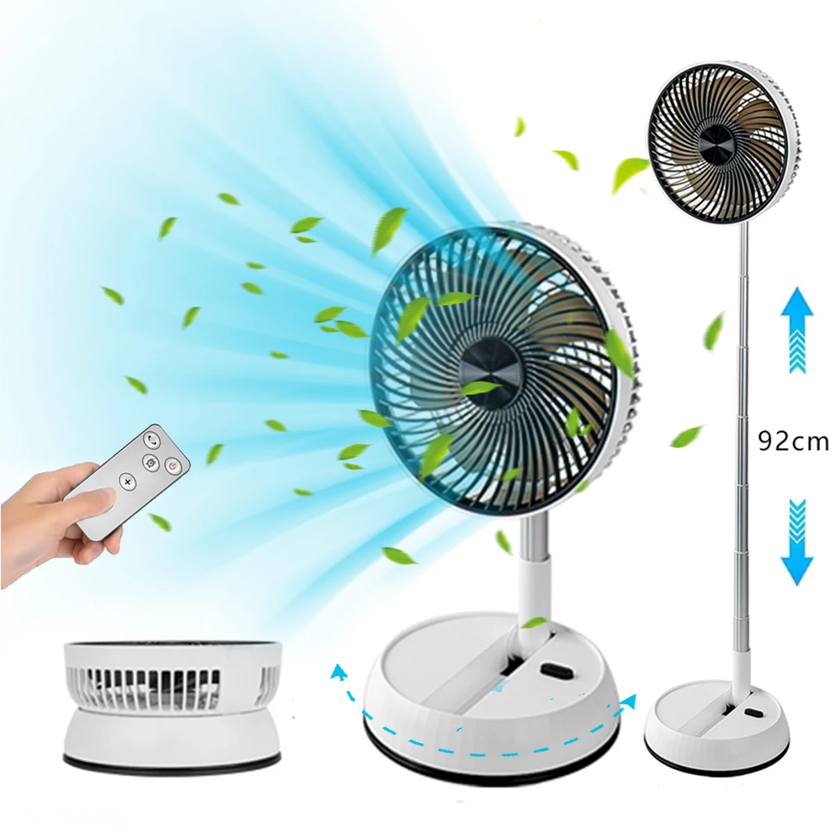 New-Portable-Foldable-Standing-Fan-Rechargeable-Battery-Operated-USB ...