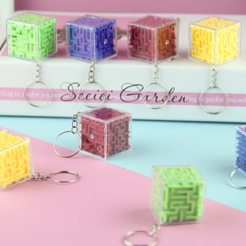 10Pc-3cm-3D-Maze-Puzzle-Intelligence-Toy-Keychain-for-Children-Birthday ...