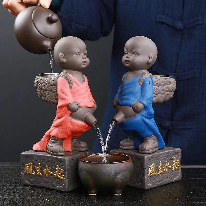 Chinese Purple Clay Little Monk Tea Pet Pee Boy Lucky Tea Pet Ceramics ...