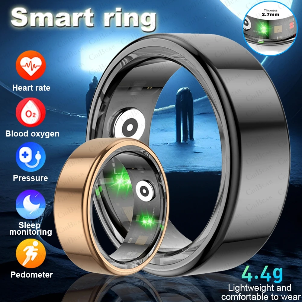 2024-New-SmartRing-Health-Monitoring-Heart-Rate-Blood-Oxygen-5ATM ...