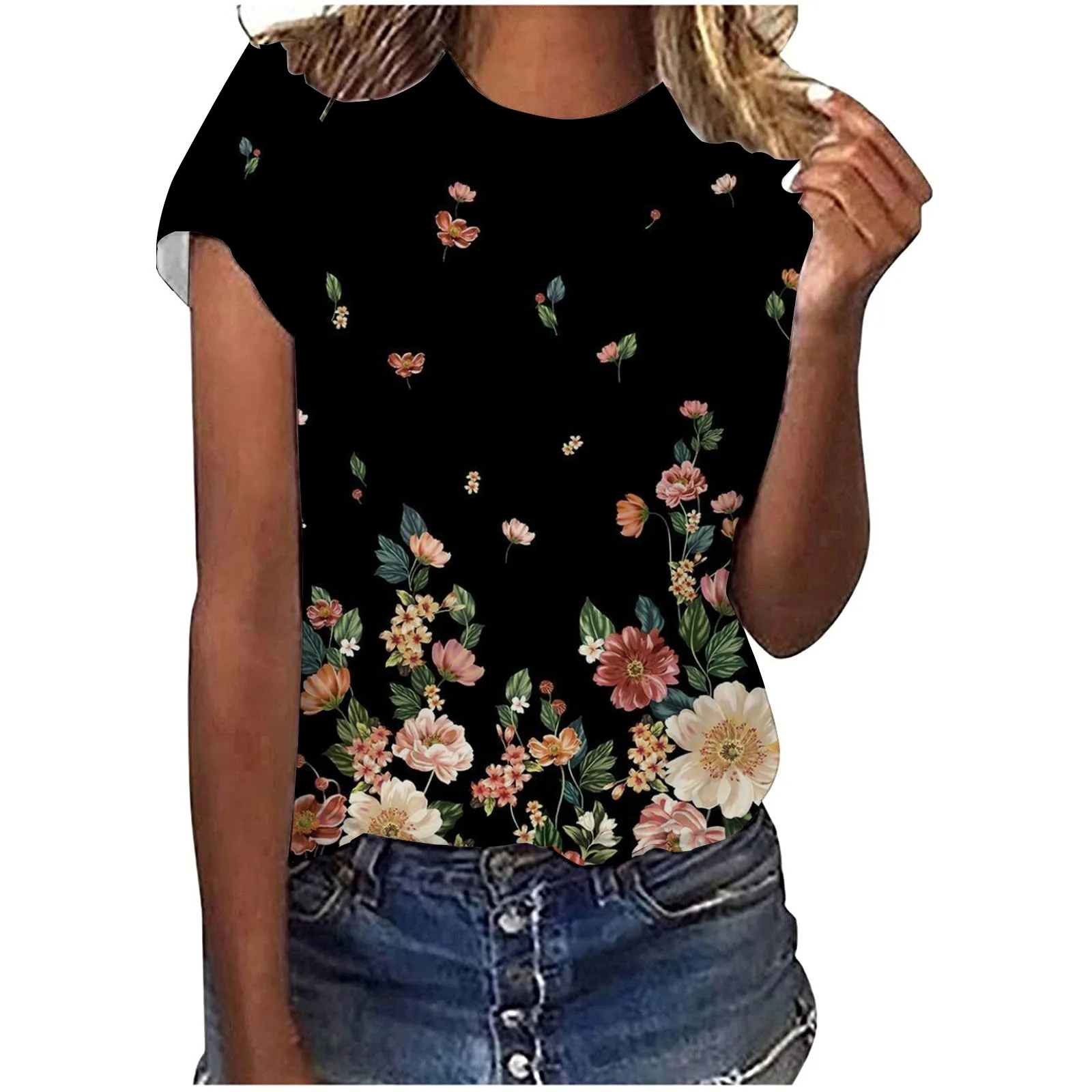 Fashion-Vintage-Flower-Floral-T-Shirts-3D-Print-Women-Men-Casual ...