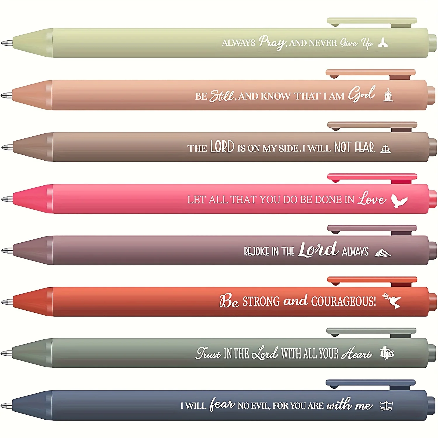 8 Pcs Bible Verse Pens Christian Ballpoint Pens Inspirational Quotes ...