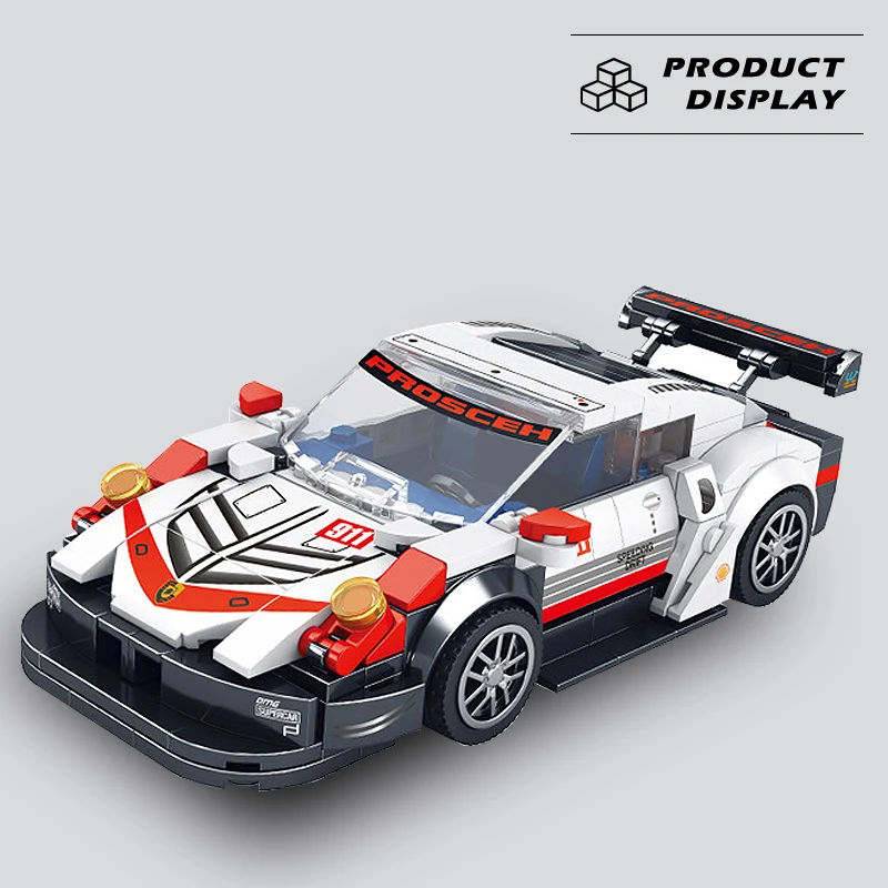 Racing Sports Car 1:24 Scale Mini Model Car Building Blocks MOC City ...