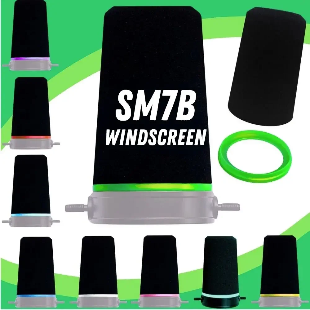 Microphone SM7B Cover Foam for Shure SM7B MV7 Pop Filter (Green, Blue ...