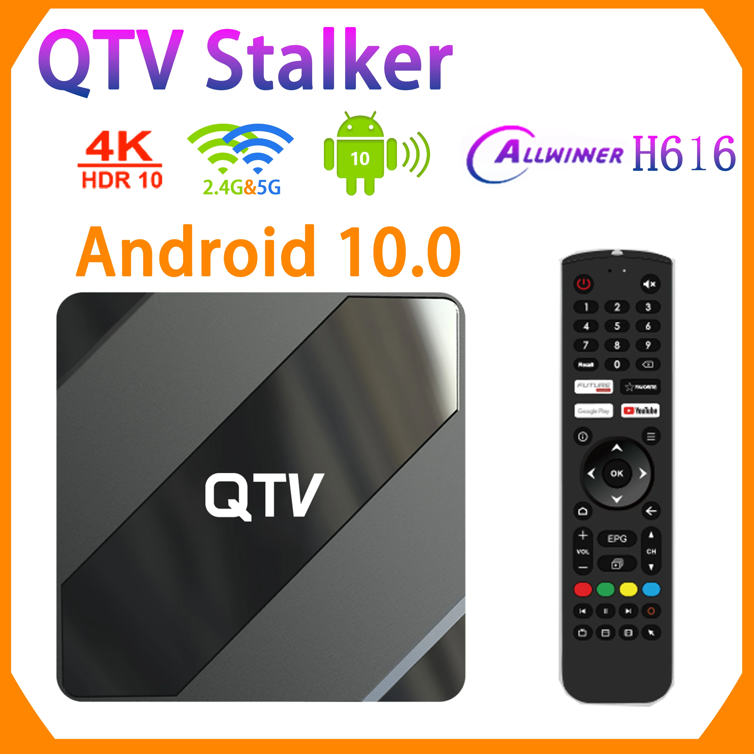 Middleware Receiver Stalker IATV QTV Smart TV Box 2.4G/5G WIFI BT5.0 ...