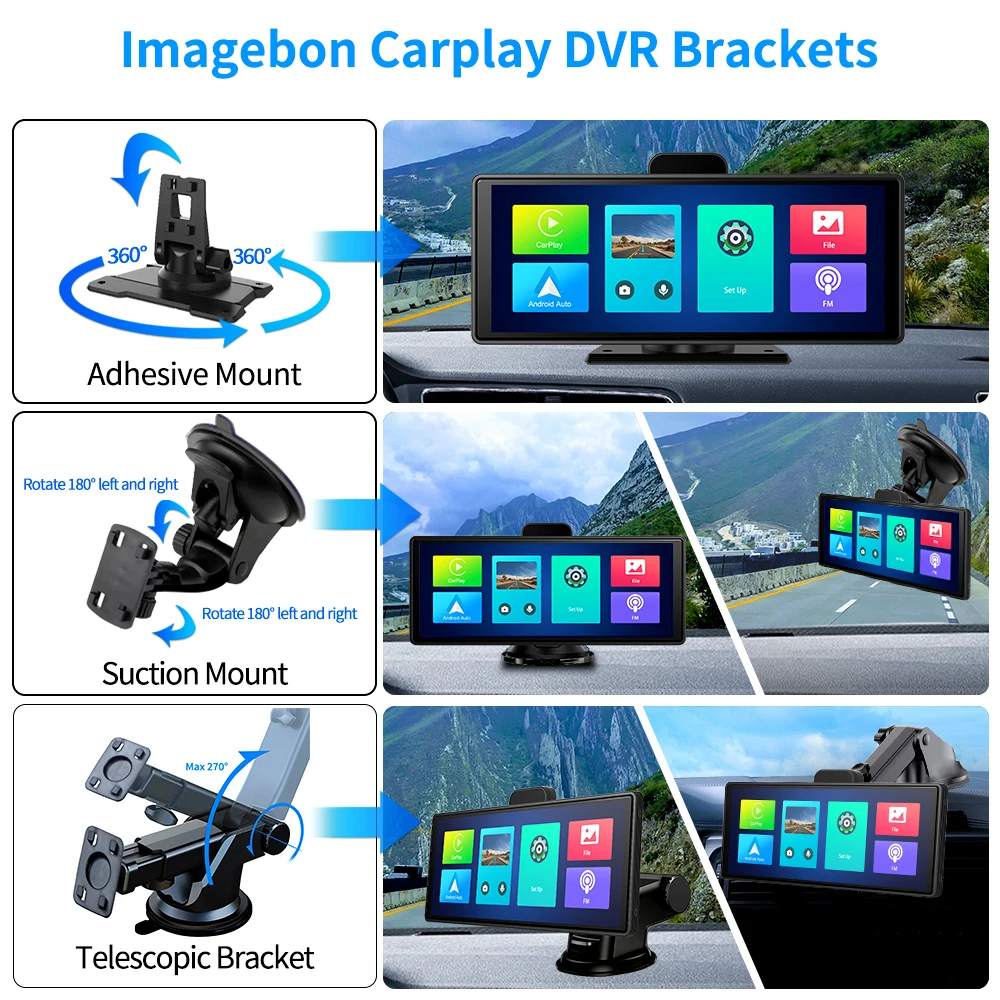 Imagebon-Car-DVR-Holder-3M-Sticker-Base-Suction-Cup-Mount-Long-Arm ...
