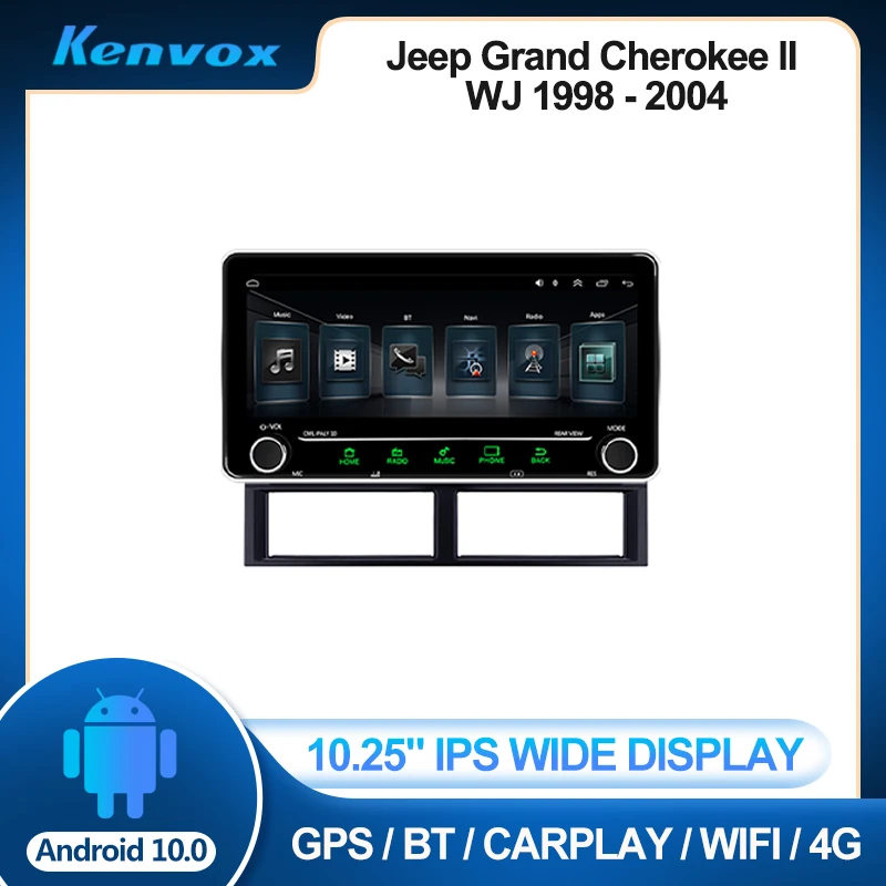 10.25"wide Ips 2 Din Android Car Radio For Jeep Grand Cherokee Ii Wj ...