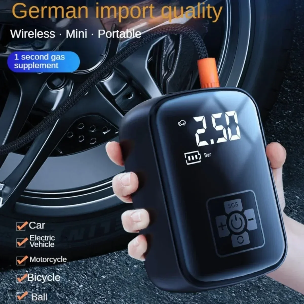 Portable-Car-Air-Pump-Wireless-Intelligent-Digital-Display-Tire-Gases ...