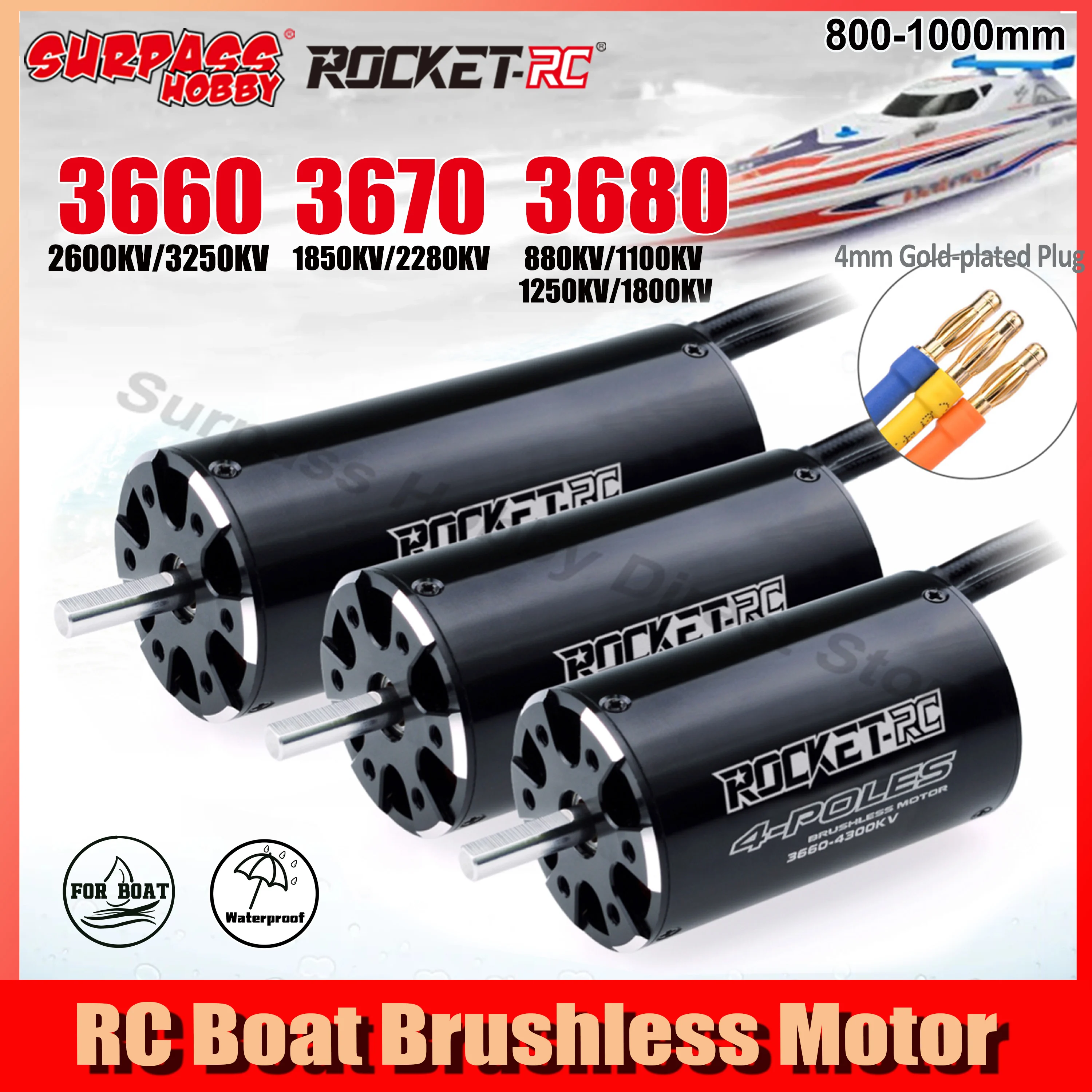 Surpass-Hobby-Rocket-RC-3660-3670-3680-4mm-conector-Motor-sin ...