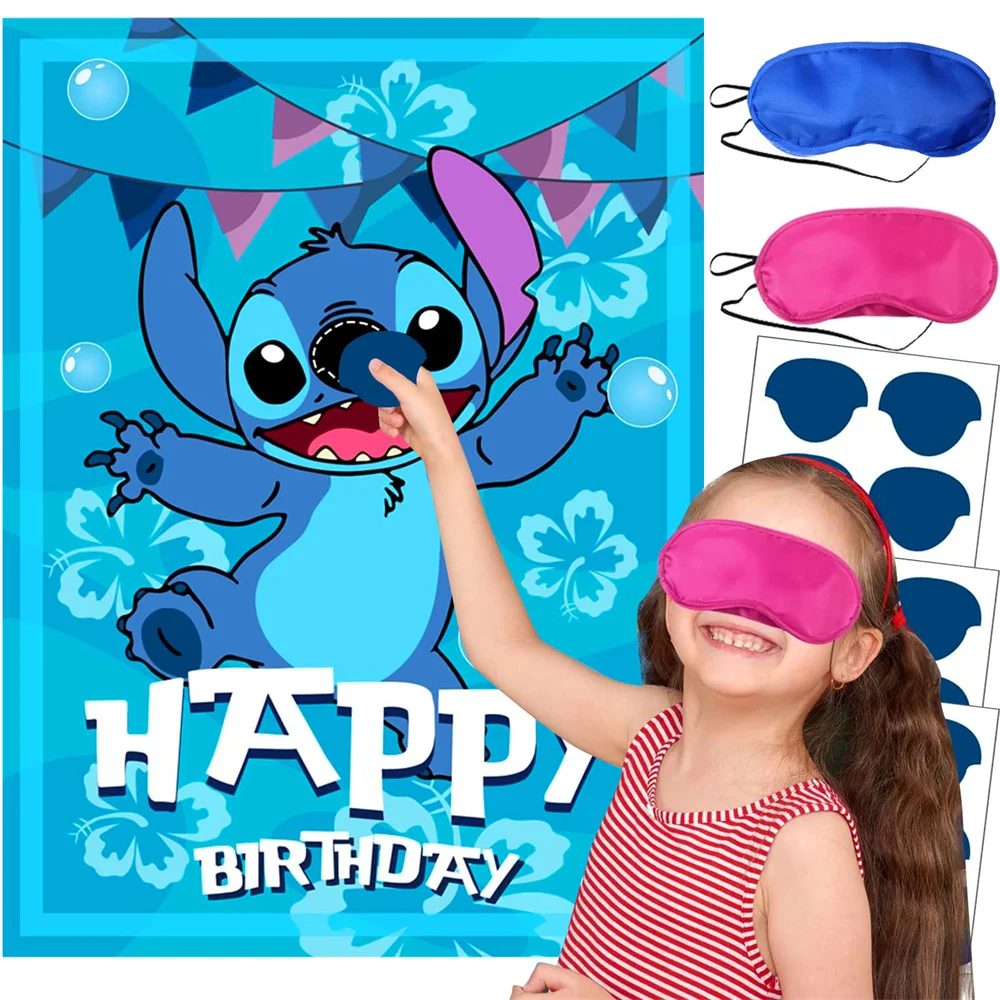 Pin-The-Nose-On-The-Stitch-Party-Game-Posters-With-Blue-Pink-Sticker ...