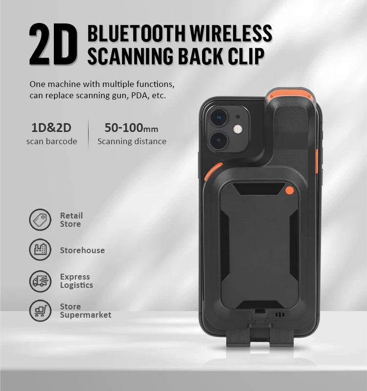 KEFAR-Bluetooth-Wireless-Barcode-Scanner-Back-Clip-2D-Phone-Barcode ...