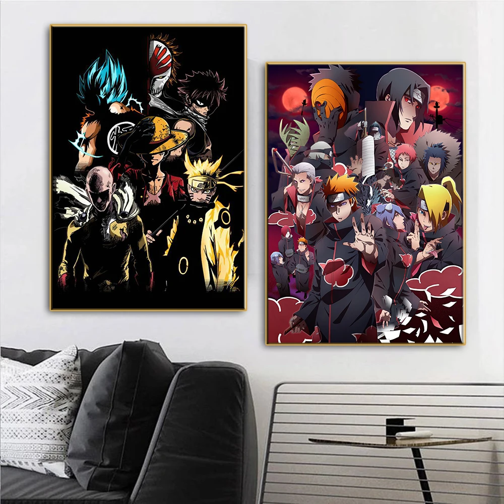 Japanese Anime Poster Character Naruto Canvas Painting One Piece Wall ...