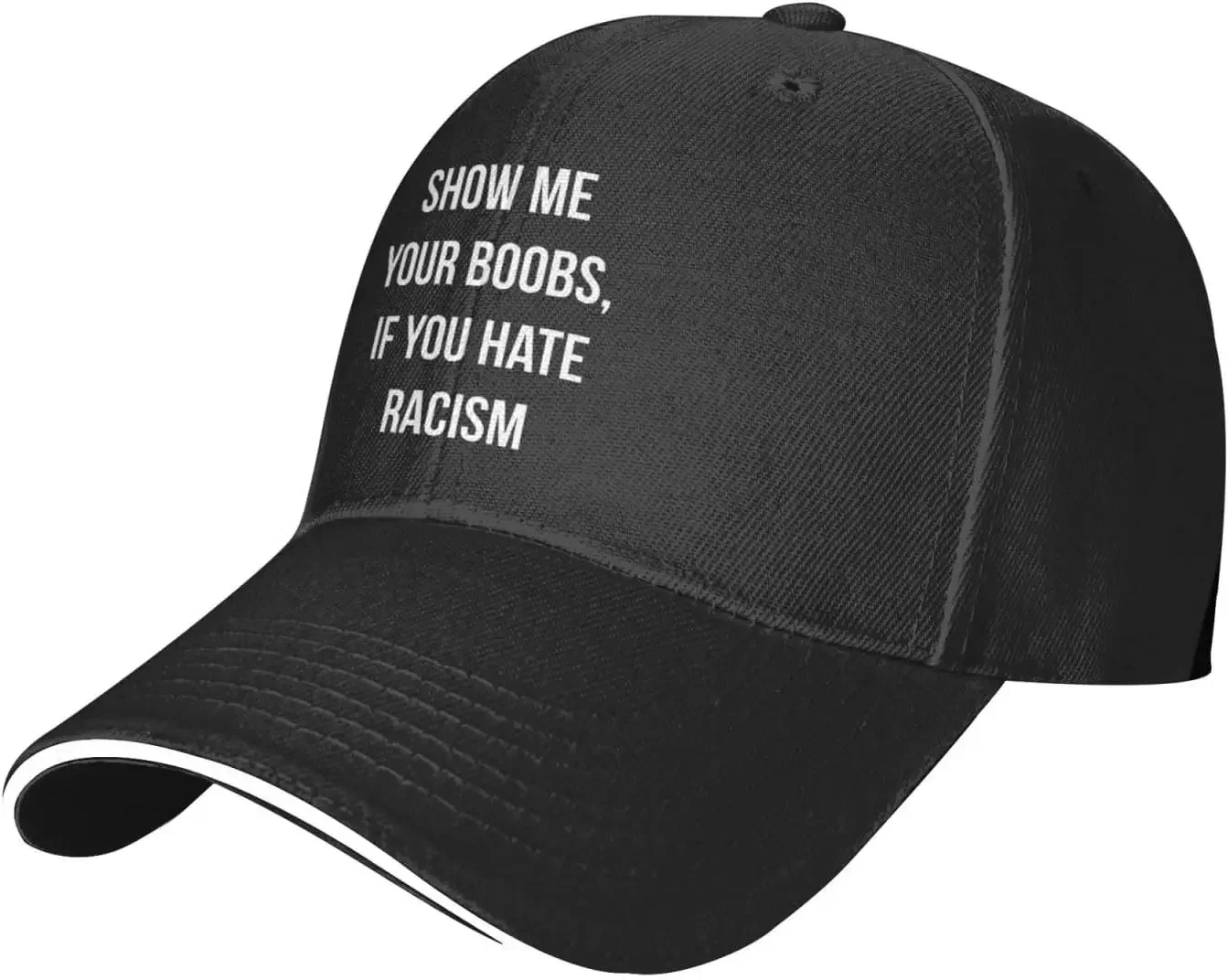 Show-Me-Your-Boobs-If-You-Hate-Racism-Snapback-Cap-Funny-Casquette ...