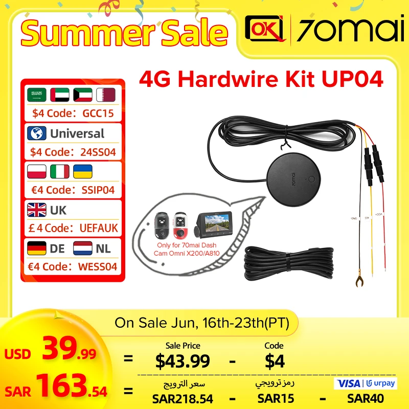 70mai-4G-Hardwire-Kit-UP04-Only-for-70mai-Dash-Cam-Omni-X200-and-70mai ...