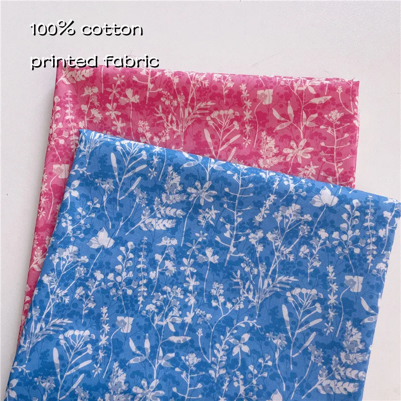 Tela fresca con estampado Floral para mujer, tejido de algodón de ...