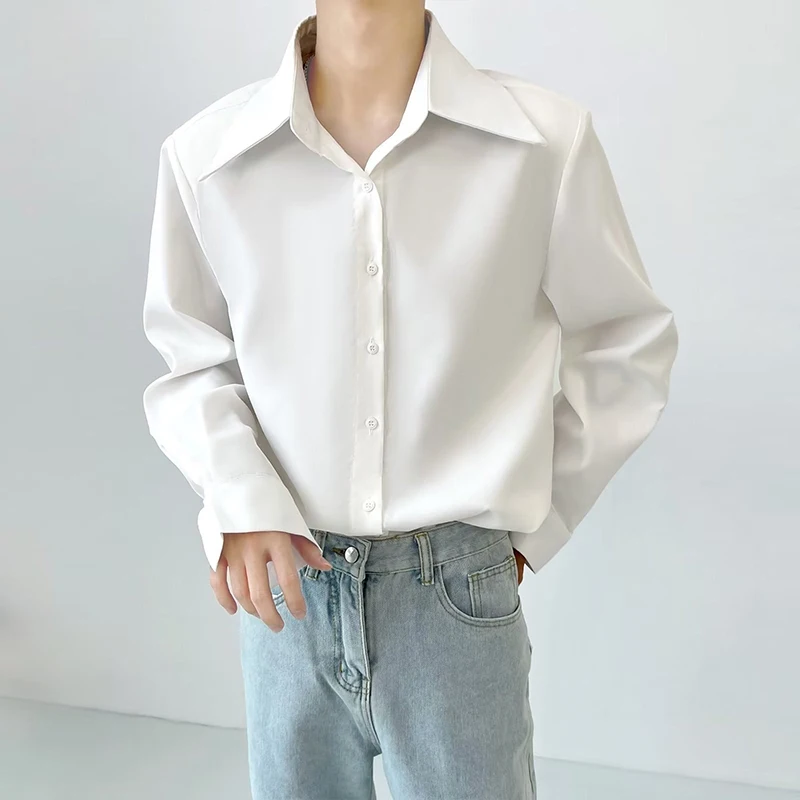 2025 Luxury Spring Clothing Men's Casual Texture Shirts Vintage Lapel ...