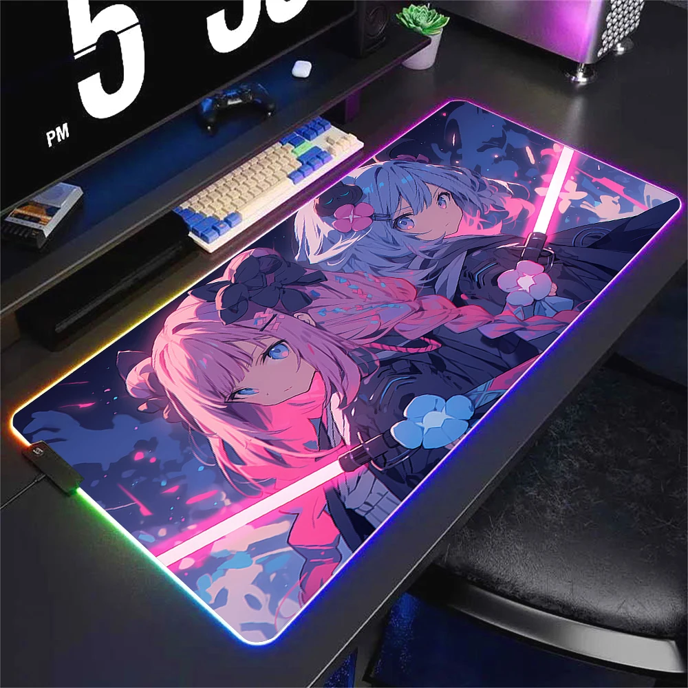 RGB-Anime-Kawaii-Girl-Pink-Mouse-Pad-80x30-Game-Large-LED-Rubber-Anti ...