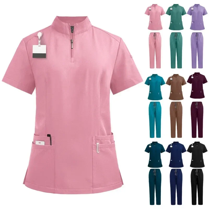 Medical Doctor Nurse Surgical Uniforms Woman Scrub Set Beauty Salon ...