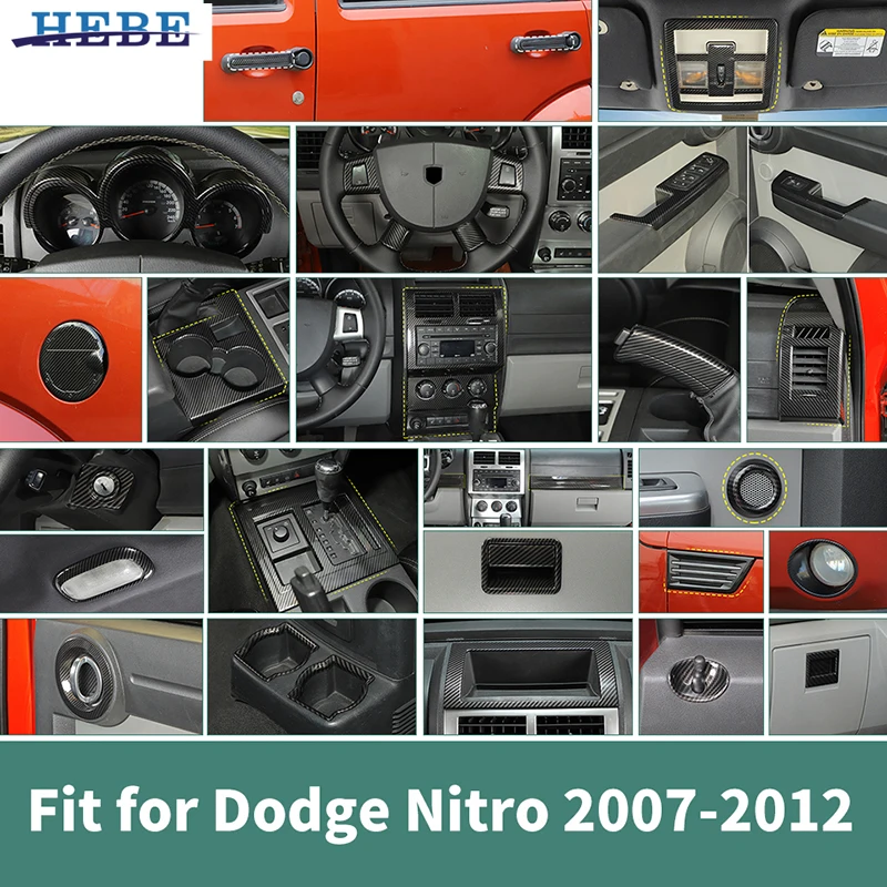 HEBE Carbon Fiber Grain Car Interior Decoration Cover Stickers for ...