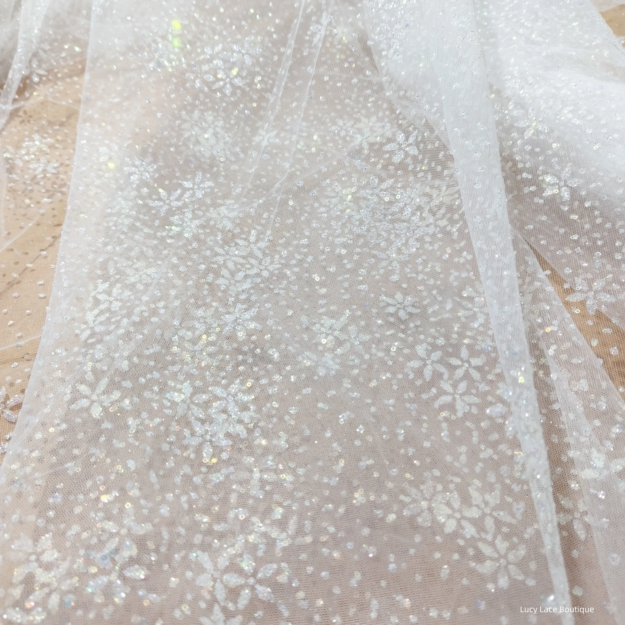 Tecido-De-Renda-De-Gaze-Shimmer-Espumante-Glitter-Colorido-150cm-Tule ...