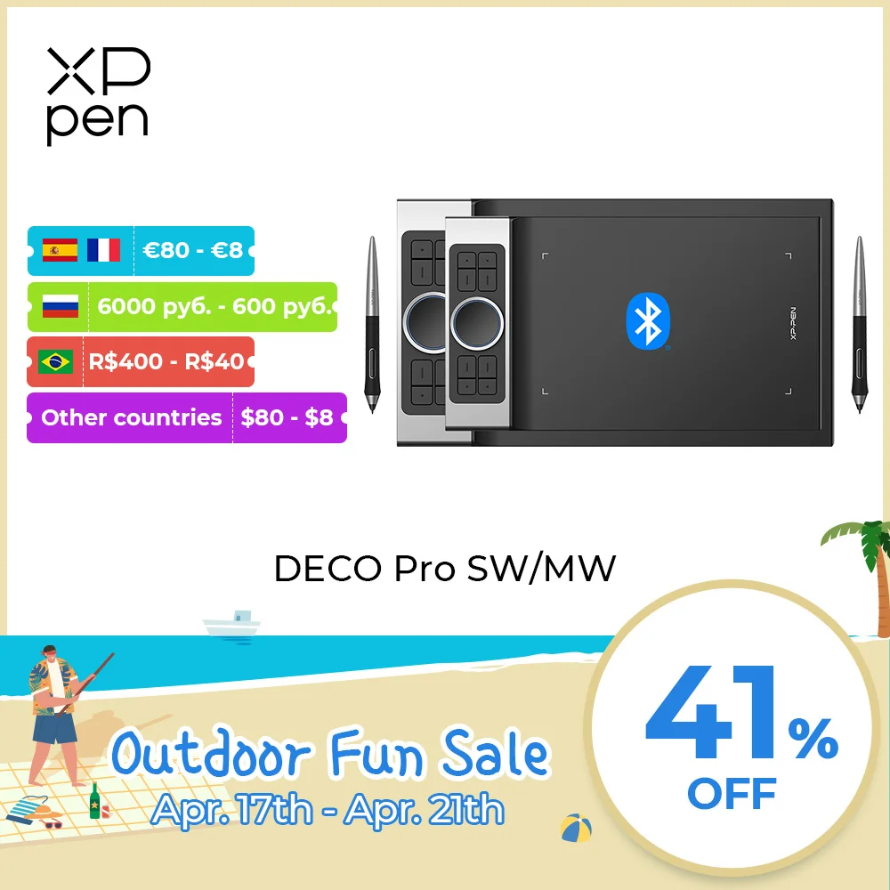 Xppen Decopro Sw Mw Digital Tablet Wireless Bluetooth Compatible ...