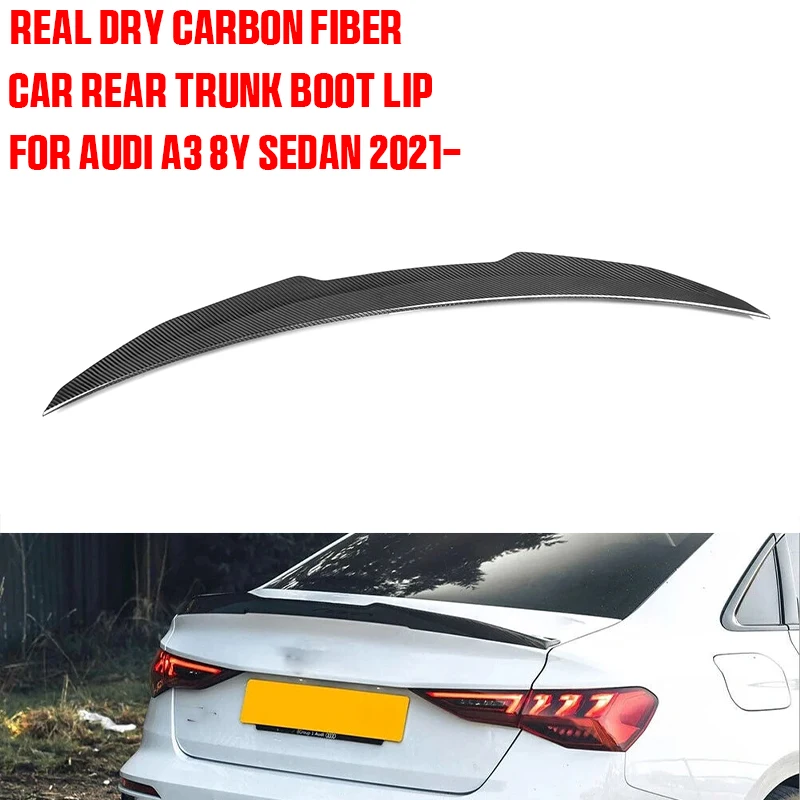 Real-Dry-Carbon-Fiber-Car-Rear-Spoiler-Wing-Lip-Bumper-Extension-For ...