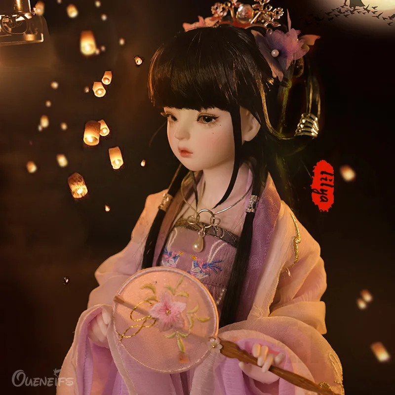 Lilya BJD Doll 1/4 Minifee New Release Active Line Girl Body Chinoiserie Pink Dress Design Art ...