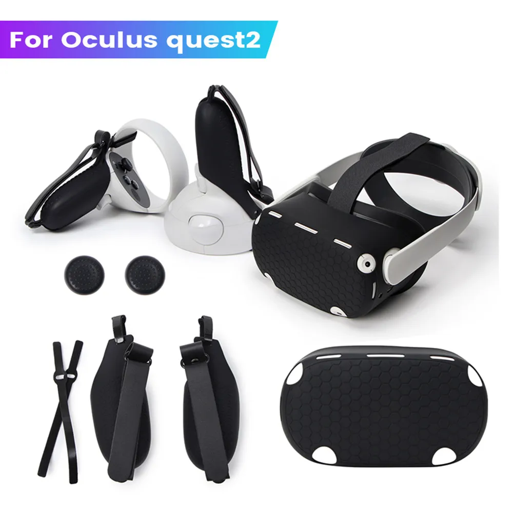 For Oculus Quest 2 Vr Protective Cover Set Vr Touch Controller With ...