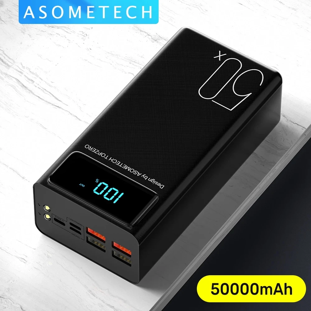 Power Bank 50000mah Large Capacity Led Powerbank 50000 Mah 2.1a Fast ...
