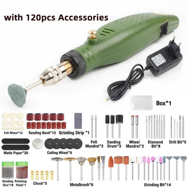 Kuqiau 100-240V Mini Grinder Set Gravírozás Famegmunkáló Rotációs Tool ...