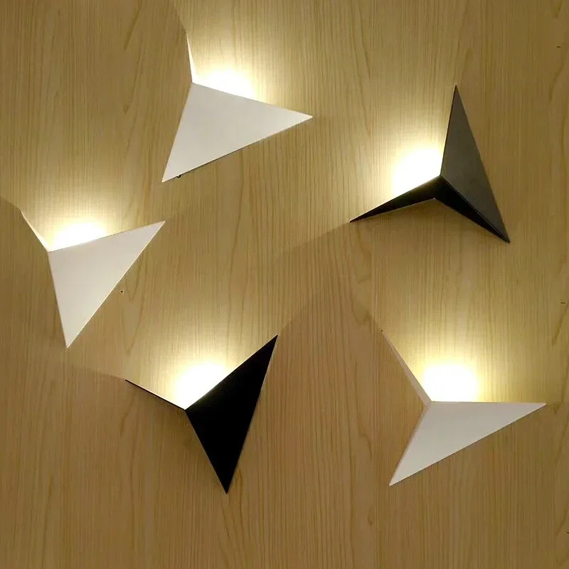 Modern-Creative-Iron-Triangle-Wall-Lamp-Study-Hotel-Bedside-LED-Light ...